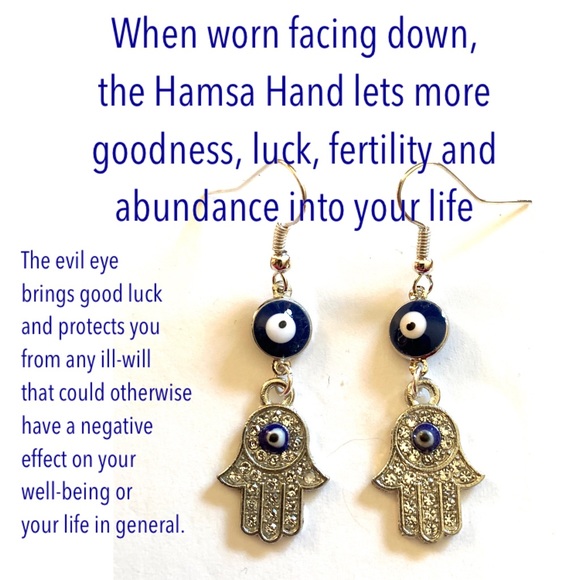 RoseAmethyst | Jewelry | Hamsa Hand Evil Eye Protection Earrings | Poshmark
